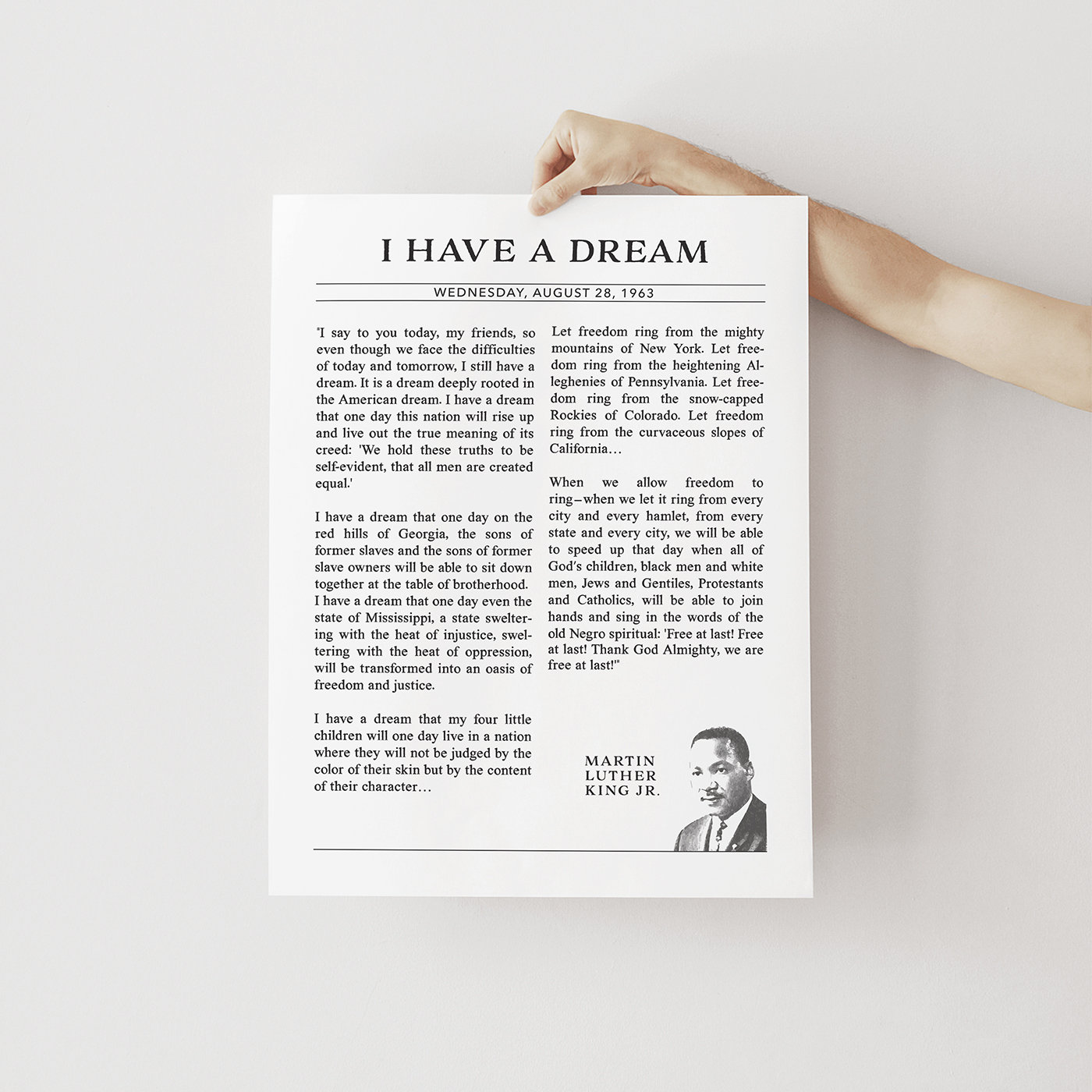 Martin Luther King Jr. I Have A Dream Speech, American History Poster ...