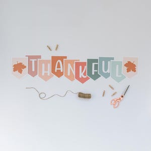 Printable Thanksgiving Banner, Thankful Banner, Colorful DIY ...