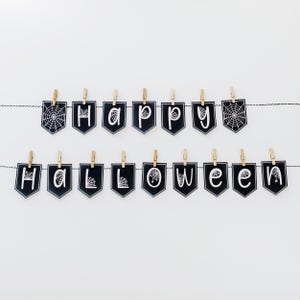 Small Happy Halloween Banner Printable, Cute Spooky Halloween Decor ...