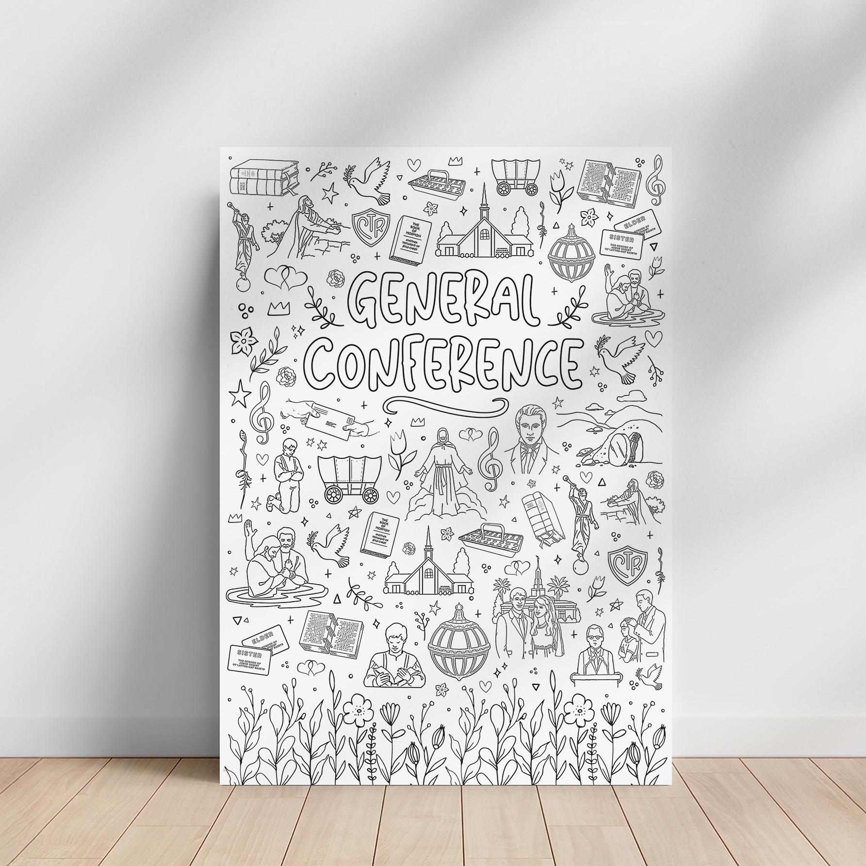 LDS General Conference Coloring Poster for Kids: LDS Youth Coloring ...
