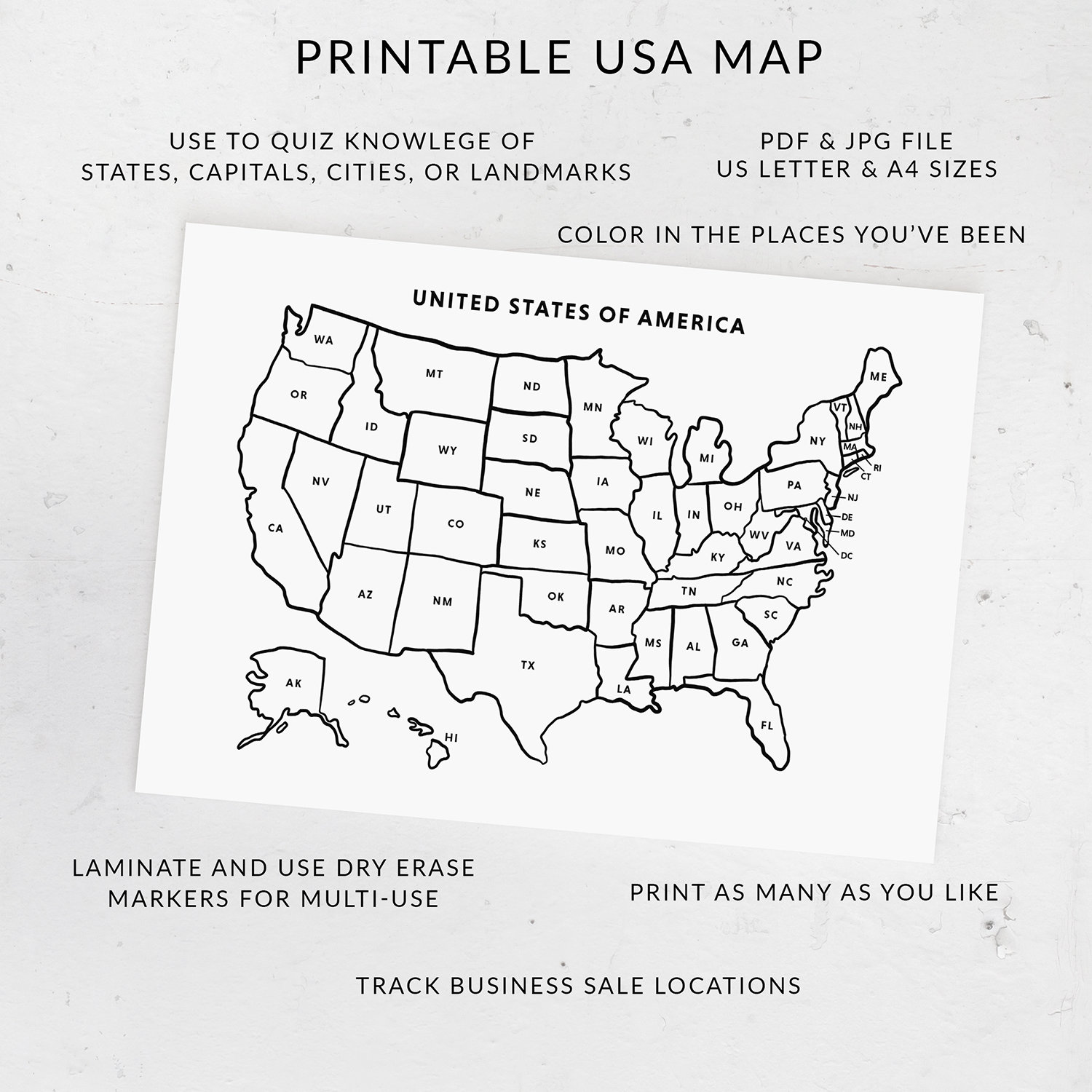 Us States Map Coloring Pages [2025]