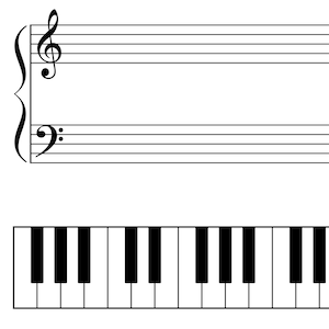 Music Staff and Piano Keyboard Practice Sheet, Piano Practice Printable ...