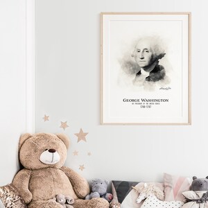 George Washington Printable Poster, US President Art Print, President ...