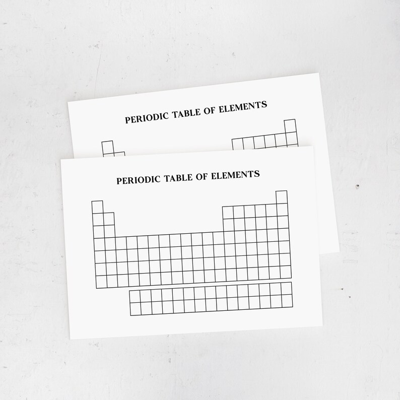 Blank Periodic Table of Elements Printable Periodic Table - Etsy