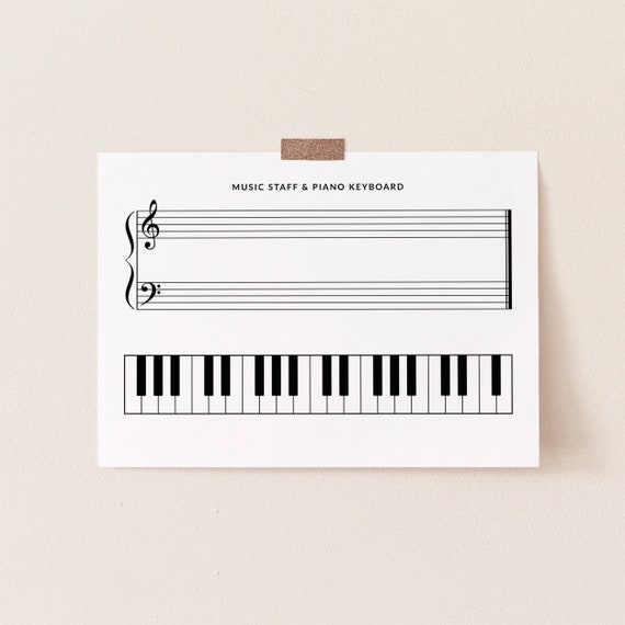Piano Keyboard Worksheet Music Staff And Piano Keyboard Practice
