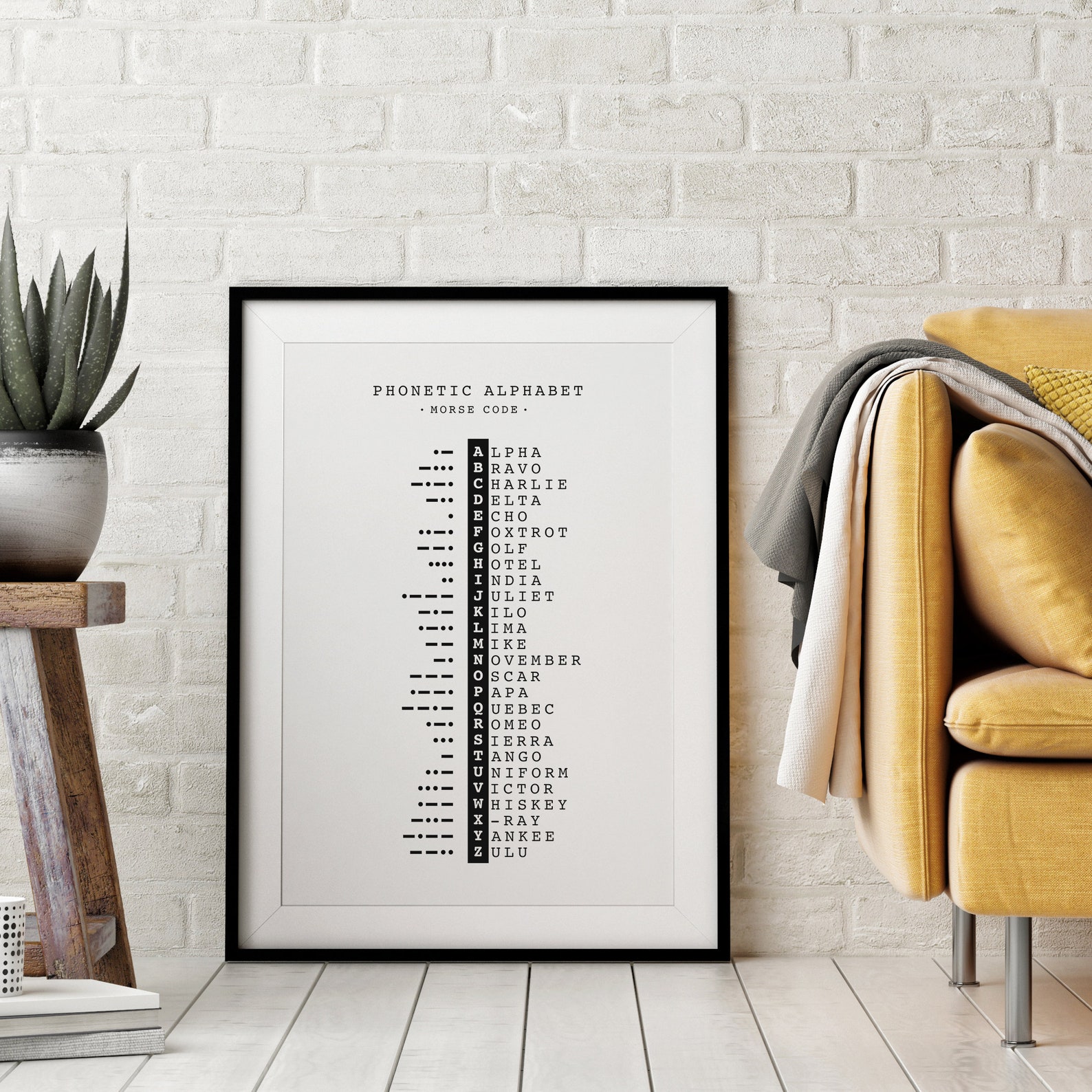 Phonetic Alphabet Chart With Morse Code Minimal Educational - Etsy