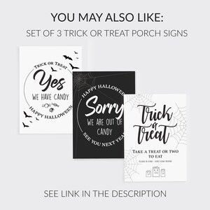 Printable Out of Candy Sign, Halloween No Candy Door Sign, Trick or ...