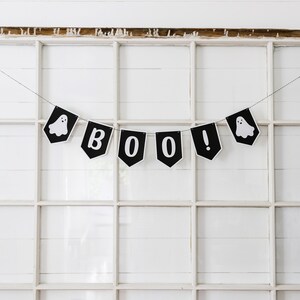 Halloween Boo Banner Printable, Cute Spooky Halloween Decoration, Black ...