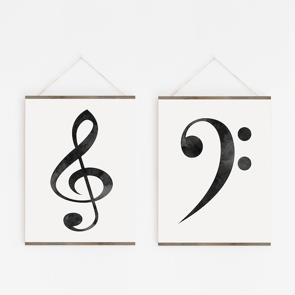 Treble Bass Clef - Etsy