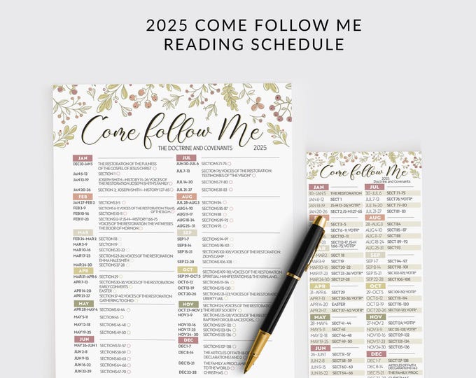 Come Follow Me Doctrine & Covenants Reading Tracker | Come Follow Me 2025 | LDS Study | Book of ...