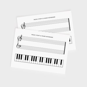 Music Staff and Piano Keyboard Practice Sheet, Piano Practice Printable ...