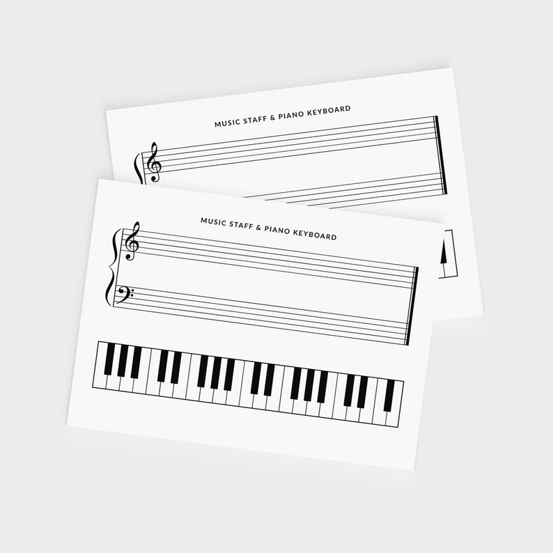 Piano Practice Sheet: Music Staff & Keyboard Printable (PDF) - Etsy