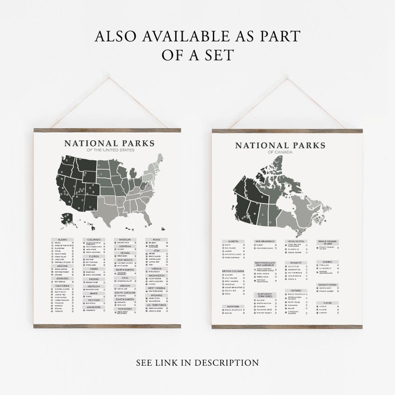 US National Parks Map Poster: Checklist, 63 Parks (digital Download) - Etsy