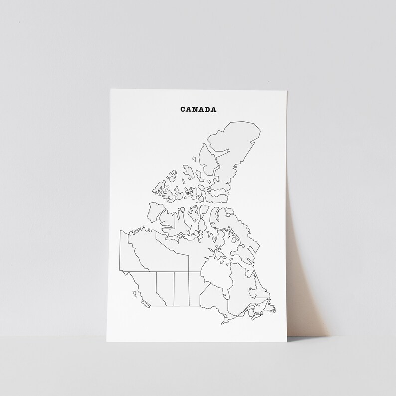 Blank Canada Map Printable Canada Sales Map Fill in Canada - Etsy