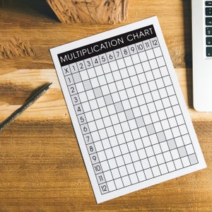 Blank Multiplication Chart Empty Times Table Worksheet 12x12 - Etsy