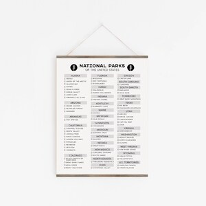 US National Parks Checklist Printable, 63 National Parks in the United ...