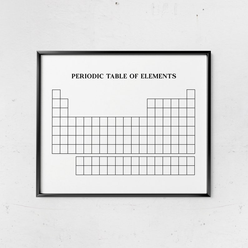 Blank Periodic Table of Elements Printable Periodic Table - Etsy