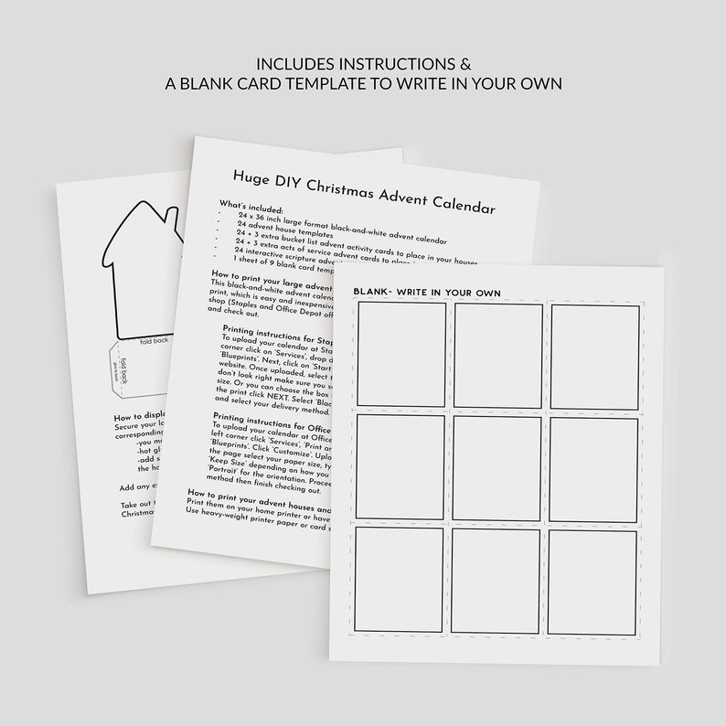 Printable DIY Advent Calendar Poster Set: Christmas Countdown With ...