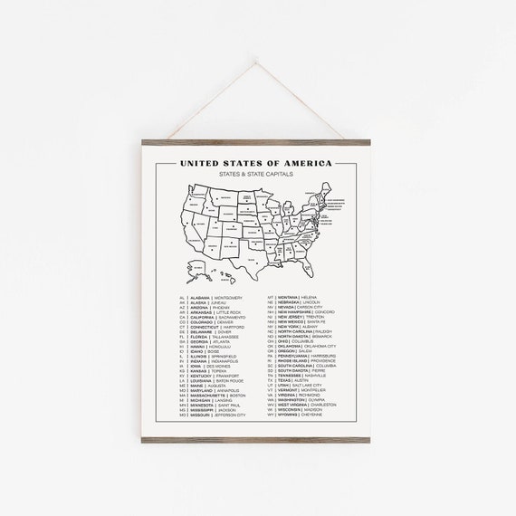 Usa Map States And Capitals Printable Us Capitals Map Blank States And