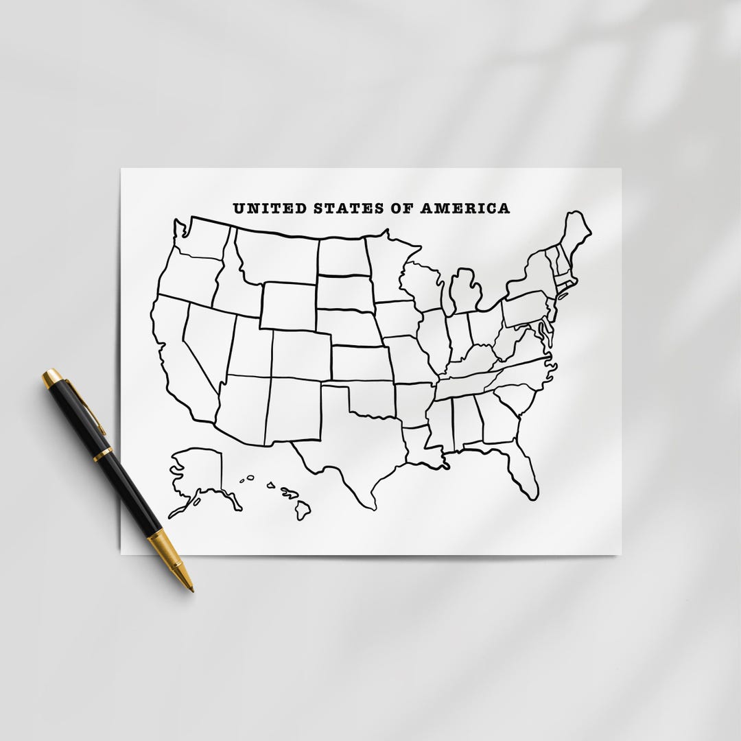 Blank US Map Printable: Unlabeled United States Outline, Quiz and ...