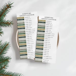 Printable Scripture Advent Bookmark, Advent Calendar, 24 Days of ...