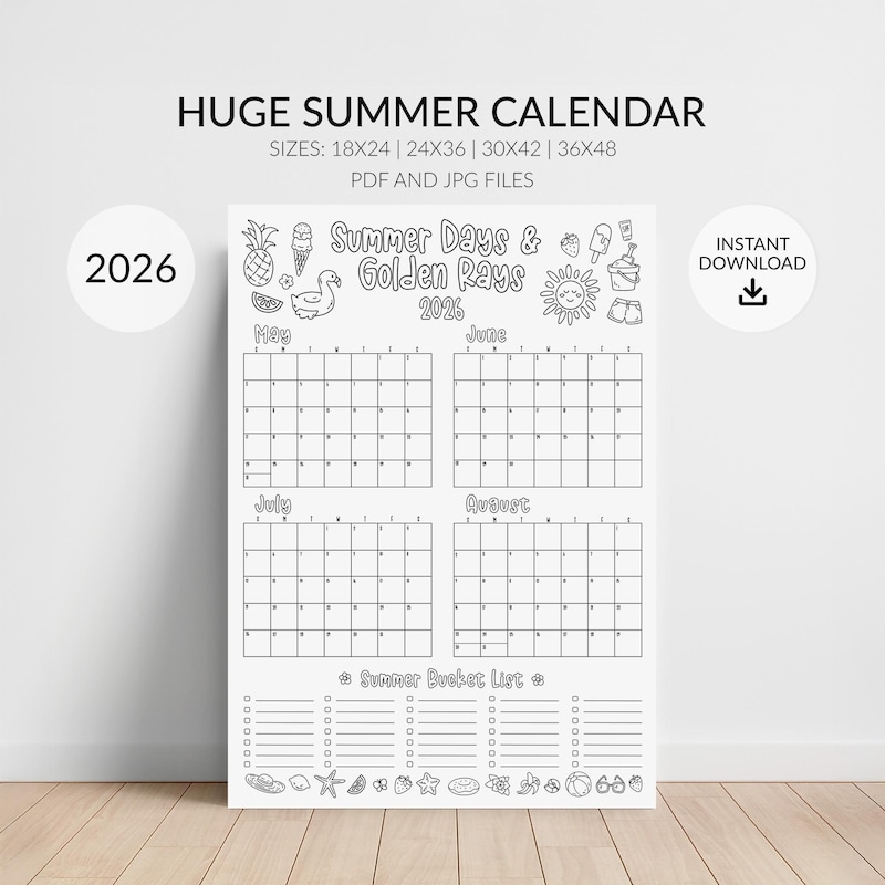 Coloring Calendar May - Etsy