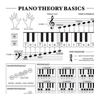 Beginning Music Theory Poster Finger Numbers Guide Treble - Etsy