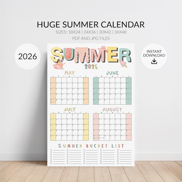 Summer Calendar - Etsy