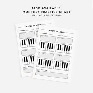Monthly Music Practice Chart, Color in Music Practice Log, Music ...