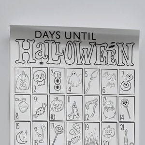 Huge Halloween Coloring Countdown Poster, Halloween Countdown Poster ...