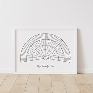 Blank Genealogy Fan Chart 7 Generation Family Tree Template - Etsy