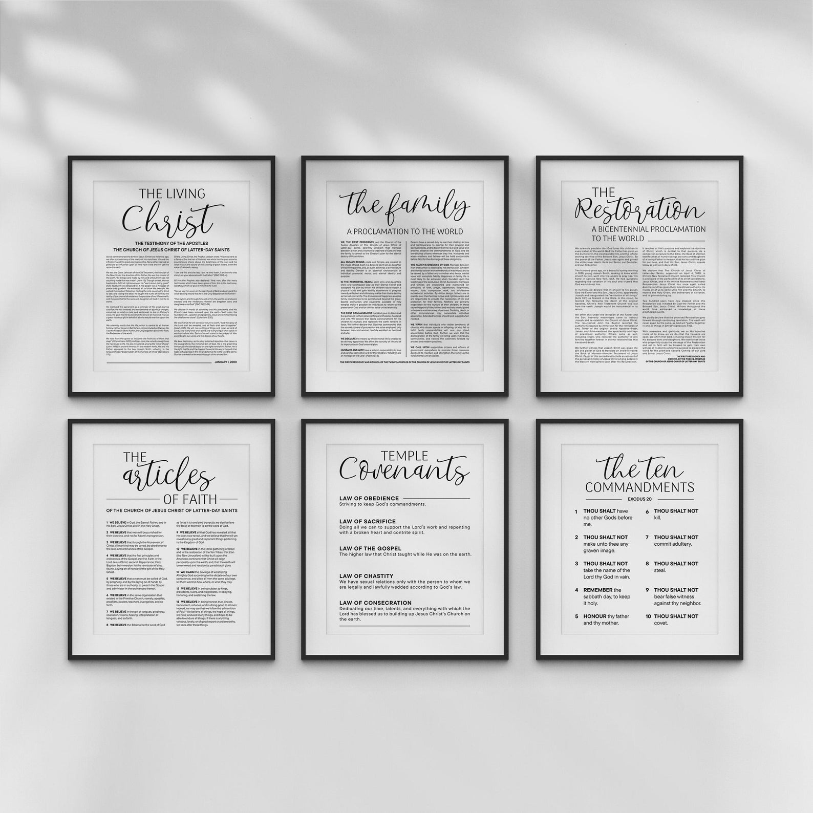 LDS Proclamation Art Prints: the Living Christ, Family, Restoration ...