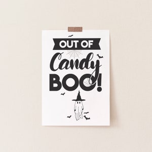 Printable Out of Candy Sign, Halloween No Candy Door Sign, Trick or ...