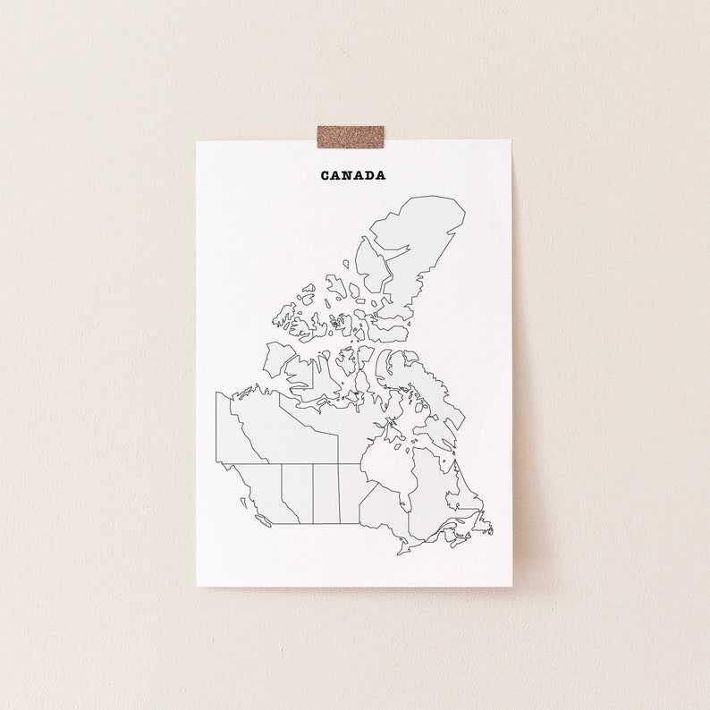 Blank Canada Map Printable Canada Sales Map Fill in Canada - Etsy