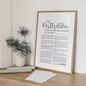 The Restoration Proclamation Printable, LDS Printable Wall Art, Latter ...