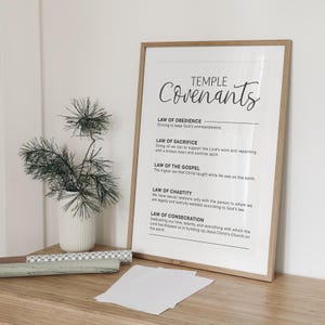 LDS Temple Covenants Printable: LDS Wall Art, Temple Laws Poster ...