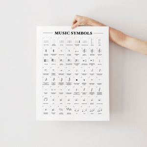 128 Music Symbols & Definitions Poster Set: Music Theory Art (digital ...