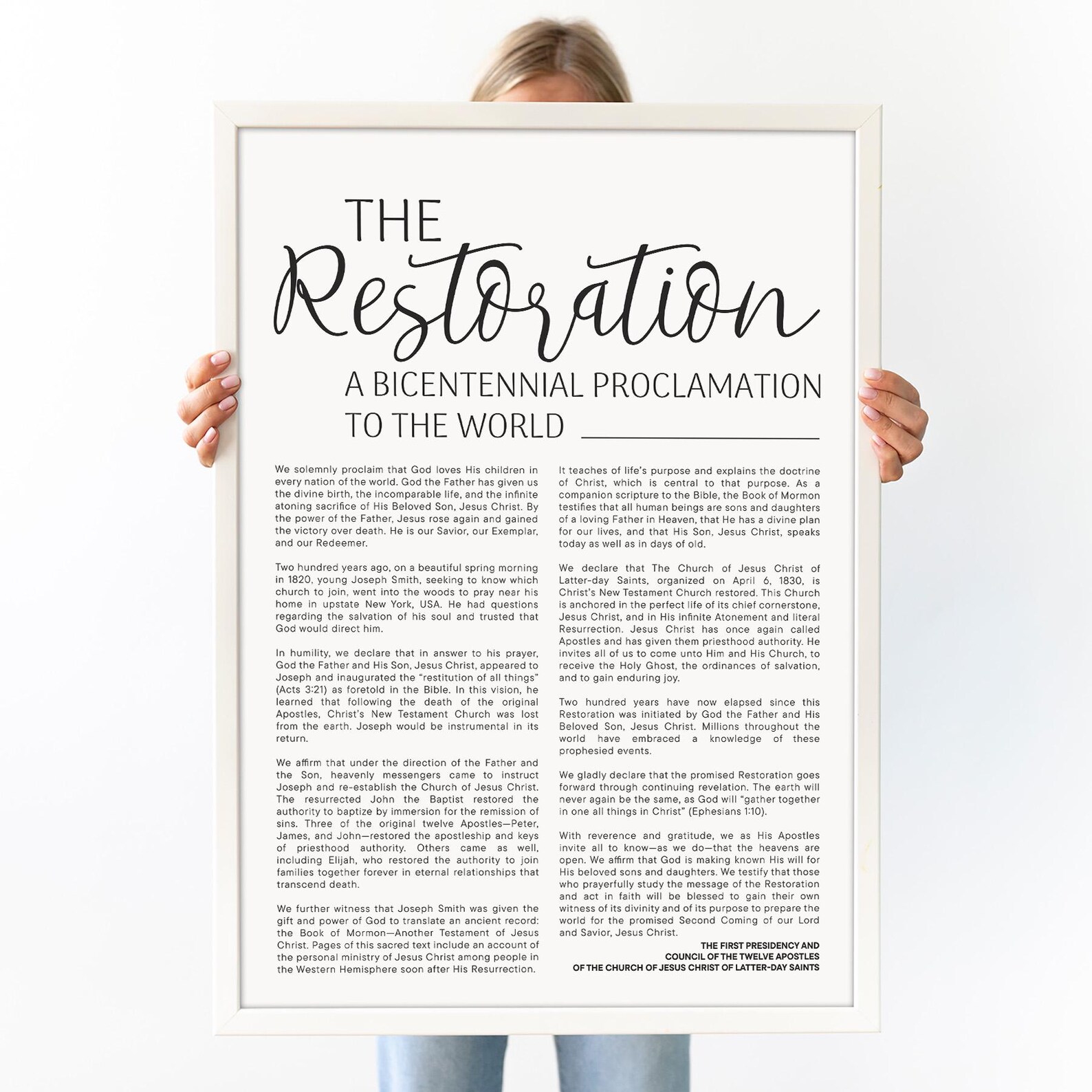 The Restoration Proclamation Printable: LDS Bicentennial Printable, LDS ...