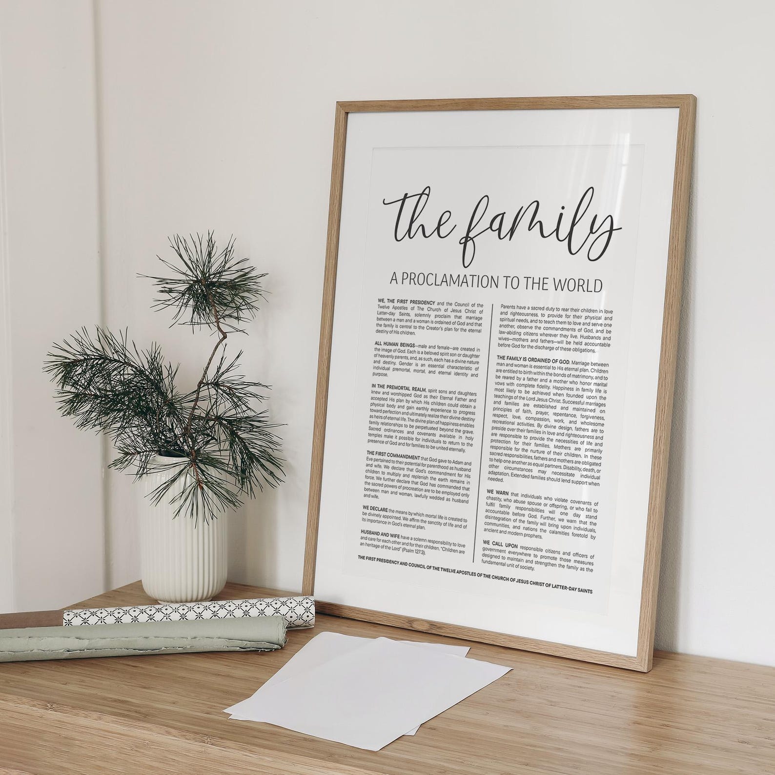 The Family Proclamation Printable: Black and White LDS Wall Art, Latter ...