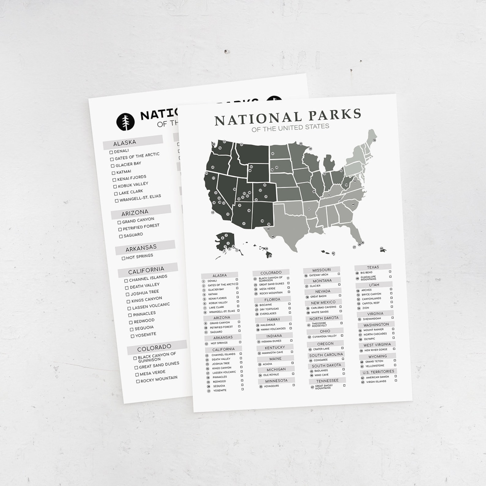 US National Parks Map Poster: Checklist, 63 Parks (digital Download) - Etsy