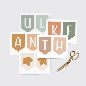 Printable Thanksgiving Banner, Thankful Banner, Colorful DIY ...