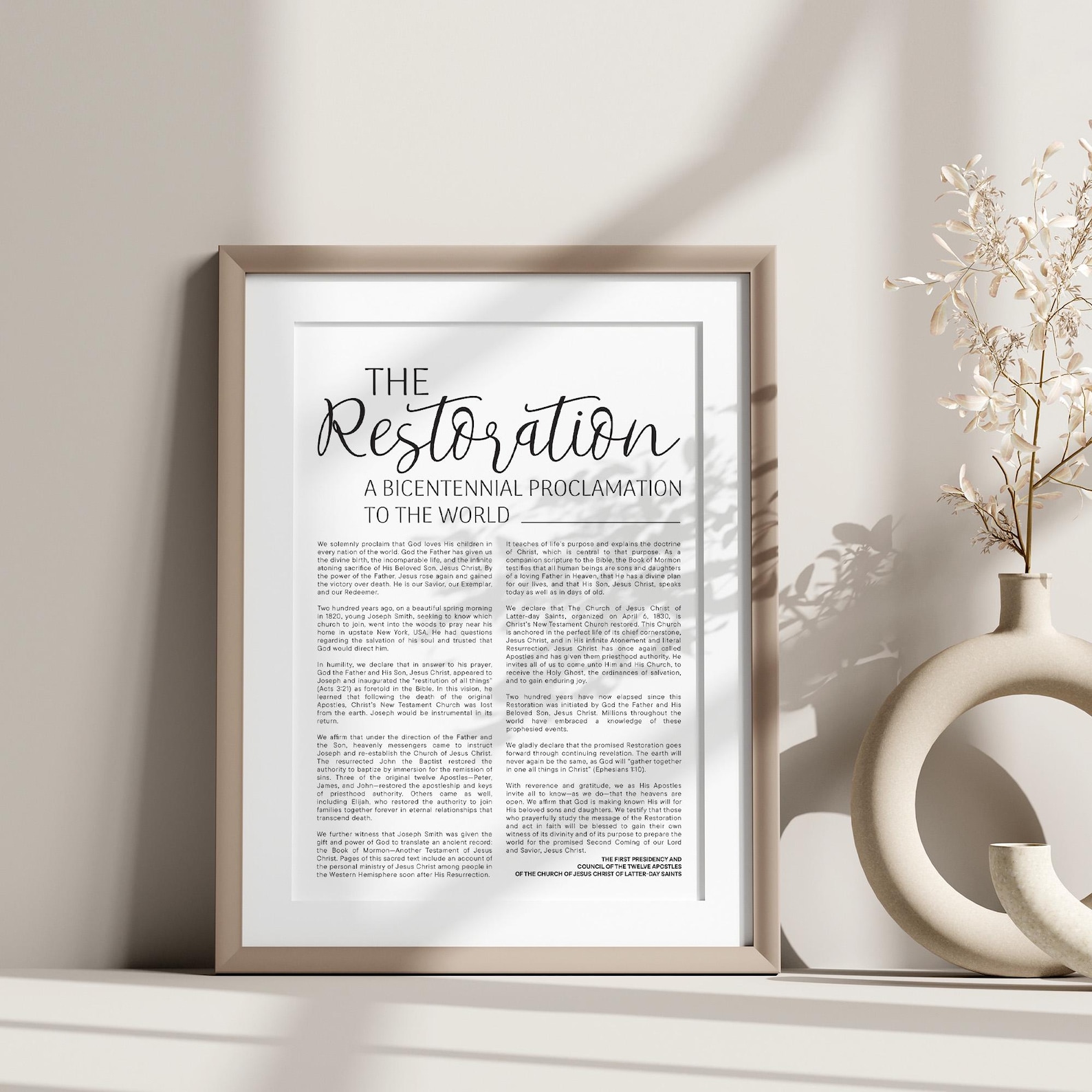 The Restoration Proclamation Printable: LDS Bicentennial Printable, LDS ...
