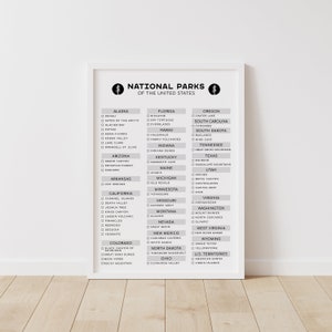 US National Parks Checklist Printable, 63 National Parks in the United ...