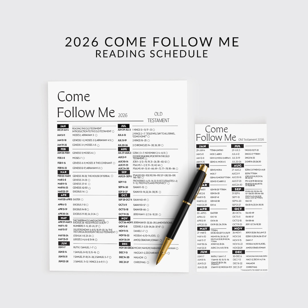 2026 Come Follow Me Reading Schedule: Old Testament Weekly Tracker ...