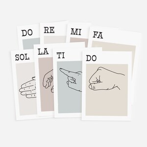 Solfege Hand Signs Poster Set of 8, Do Re Mi Chart, Solfege Printable ...