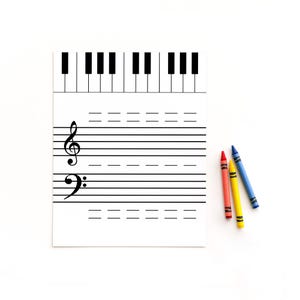 Printable Piano Keyboard & Music Staff Practice Sheet: Blank Treble ...