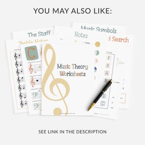Music Staff and Piano Keyboard Printable, Piano Note Practice, Piano ...