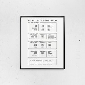 Metric Conversion Chart Conversion Guide Customary - Etsy