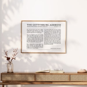 The Gettysburg Address Poster, Abraham Lincoln Speech, American History ...