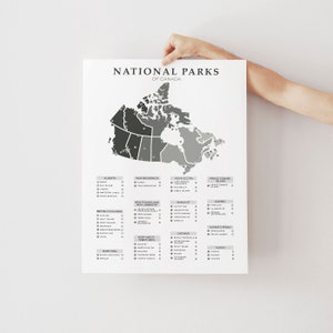 US & Canada National Parks Map and Checklist Poster Set, 63 US National ...